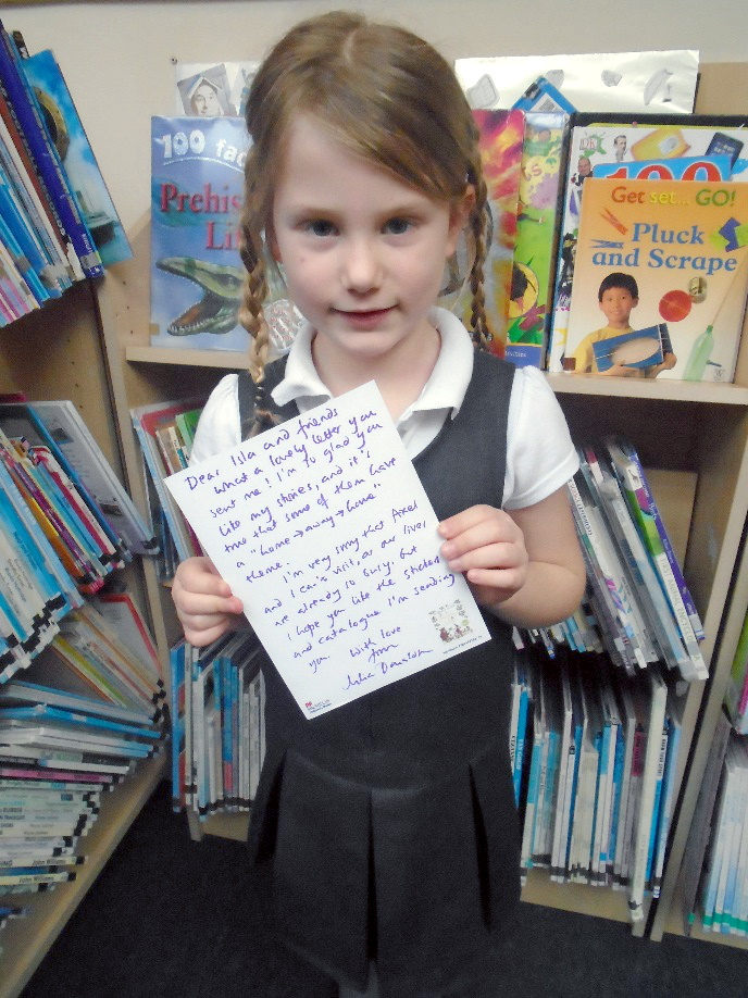 Dodford First School bookworm Isla delighted by Julia Donaldson letter ...