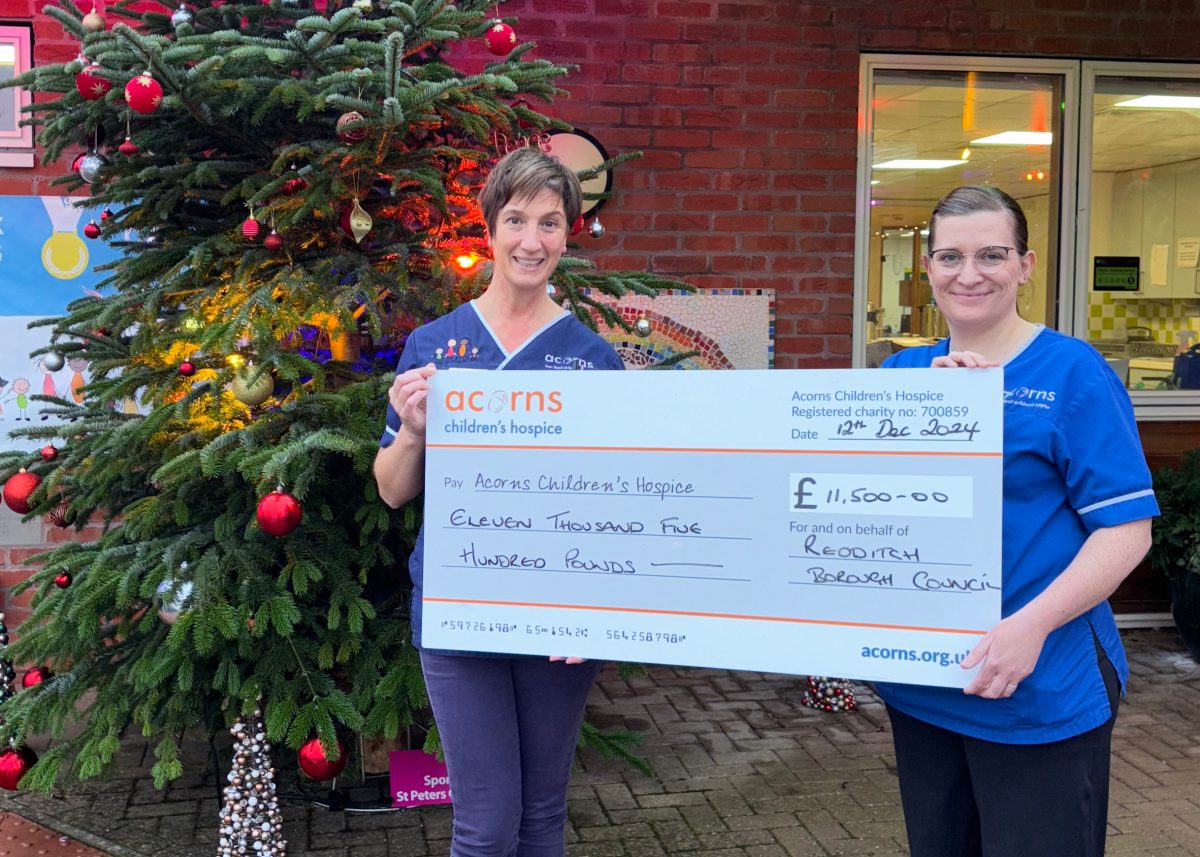 Acorns Children's Hospice 'humbled' by £11,500 donation by Redditch ...